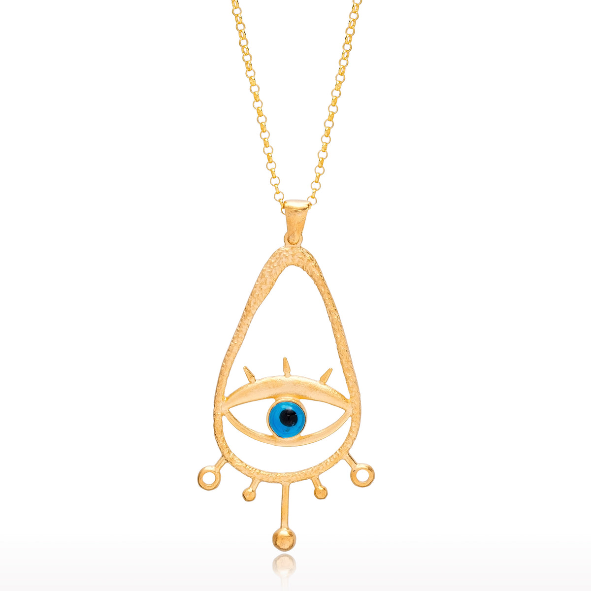 22K Gold Plated Vintage Evil Eye Design Pendant | MyBeautifulBuddha